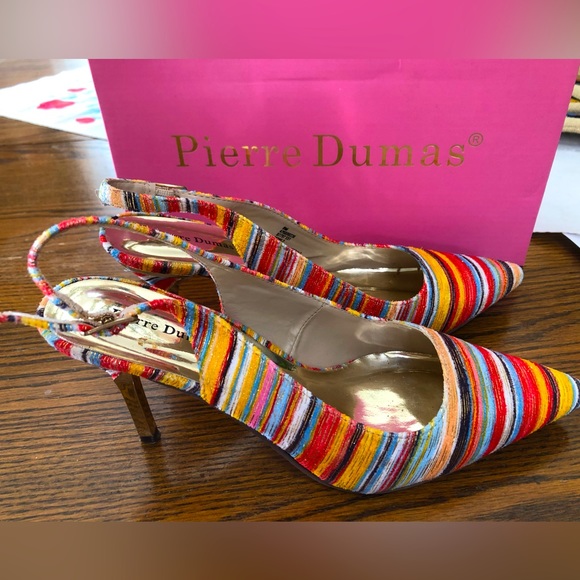 Pierre Dumas | Shoes | Pierre Dumas Colorful Striped Sandal Heels Shoes ...